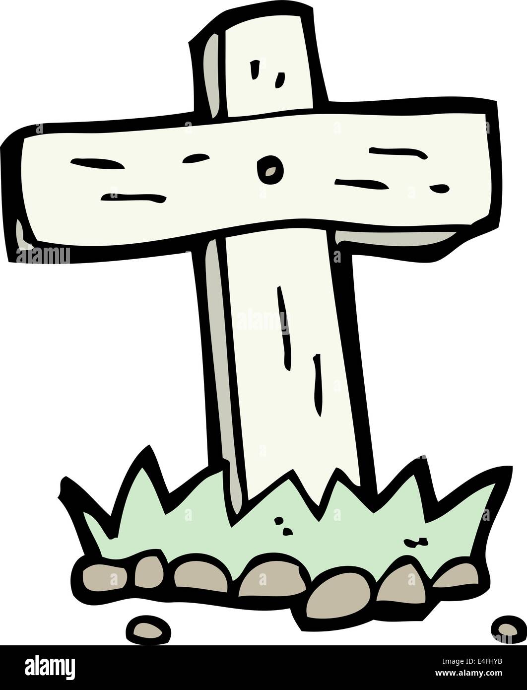 cartoon wooden cross grave Stock Vector Image & Art - Alamy