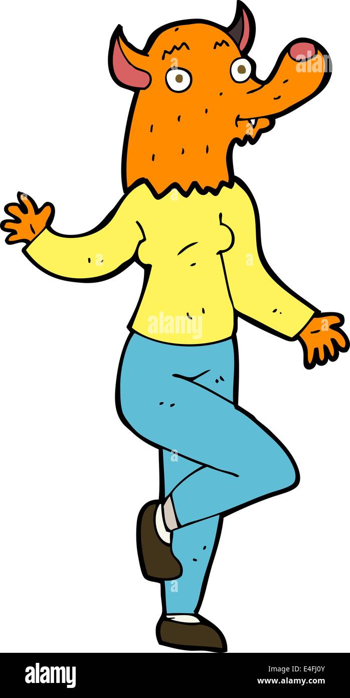 cartoon dancing fox woman Stock Vector Image & Art - Alamy