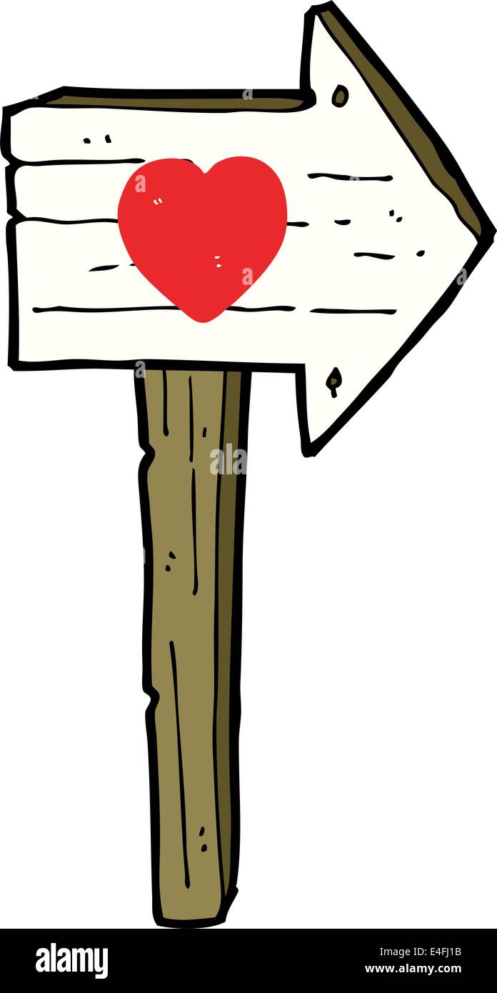cartoon love heart sign post Stock Vector Image & Art - Alamy