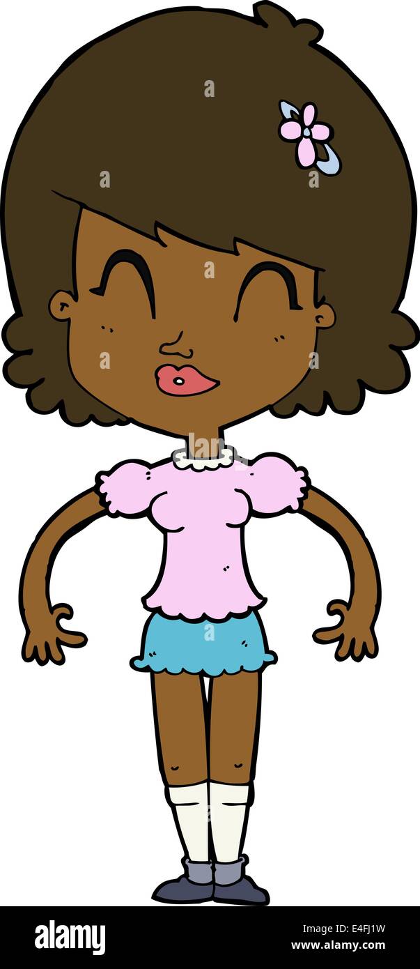 cartoon happy pretty woman Stock Vector Image & Art - Alamy