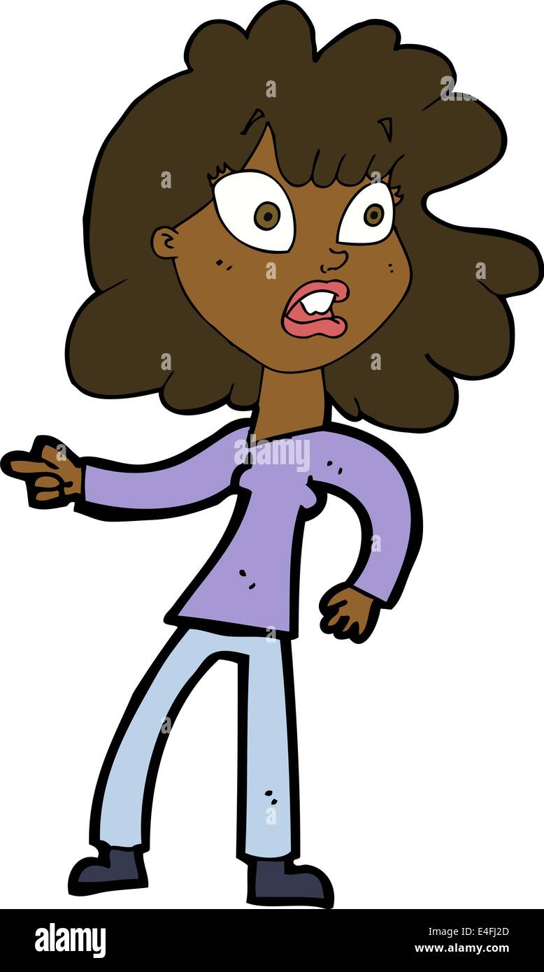 cartoon worried woman pointing Stock Vector Image & Art - Alamy