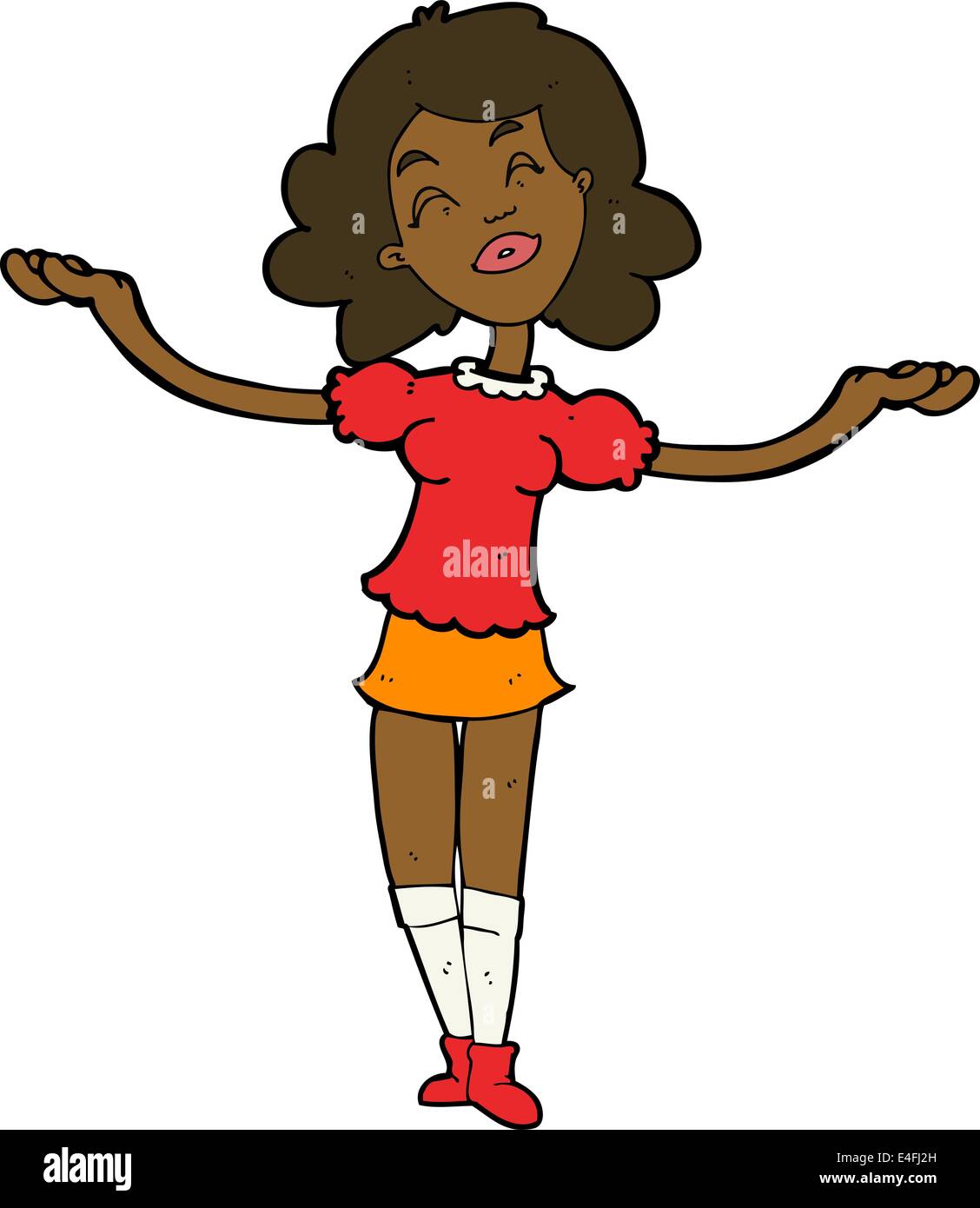 cartoon woman taking praise Stock Vector Image & Art - Alamy