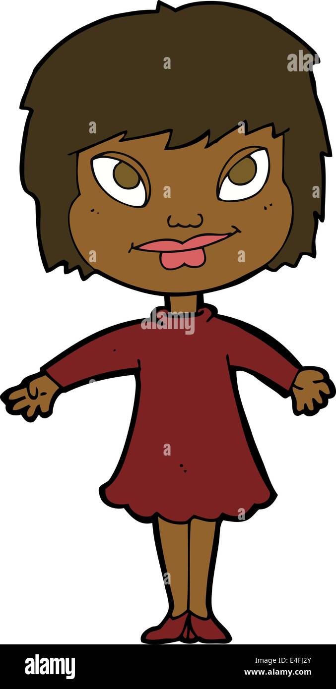 cartoon girl shrugging shoulders Stock Vector Image & Art - Alamy