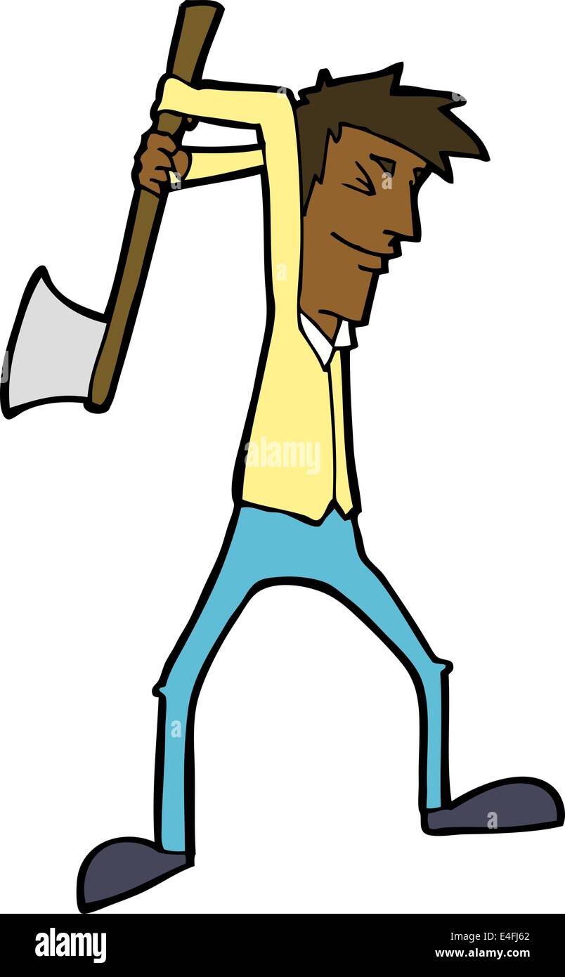 cartoon man swinging axe Stock Vector Image & Art - Alamy