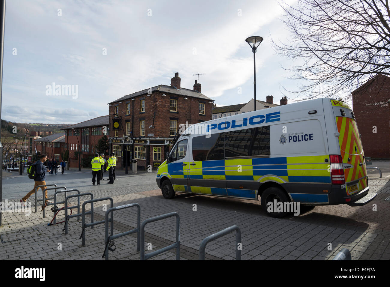 Police van parked in Sheffield city center South Yorkshire England ...