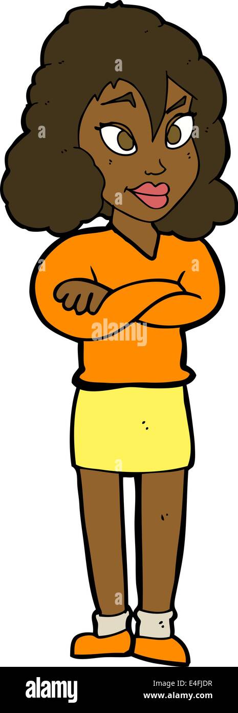 cartoon woman with crossed arms Stock Vector Image & Art - Alamy