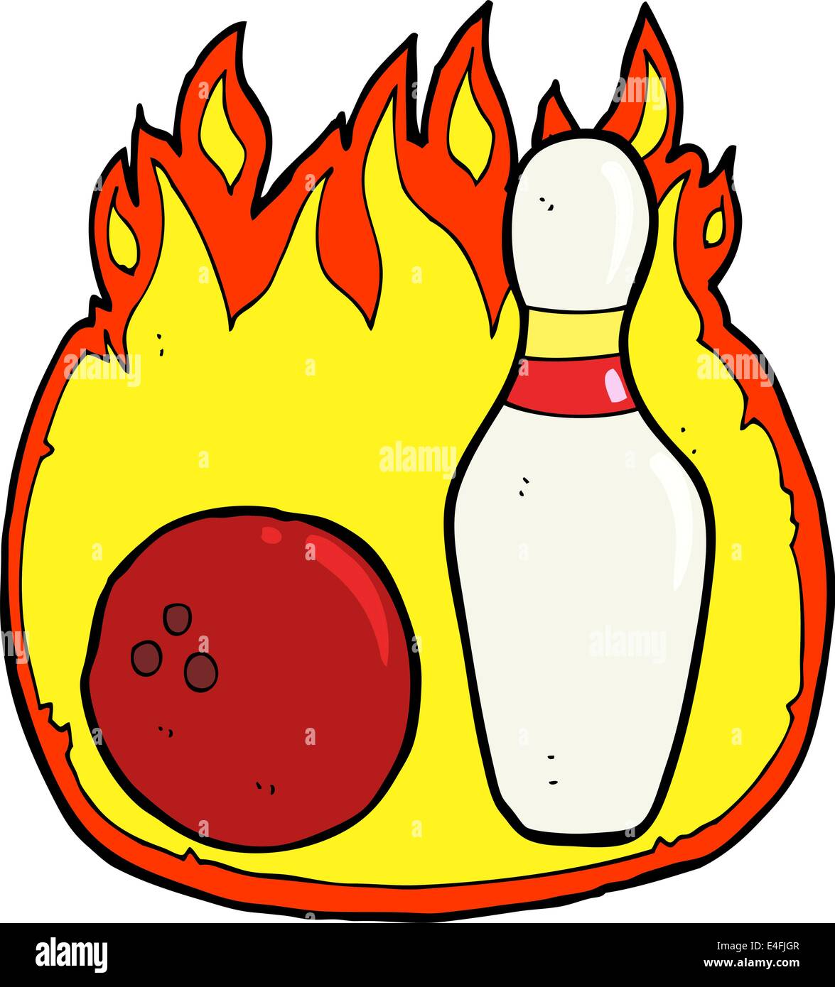 ten pin bowling cartoon symbol with fire Stock Vector Image & Art - Alamy
