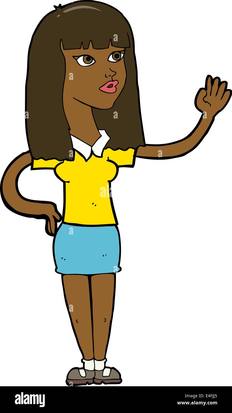 cartoon pretty woman waving Stock Vector Image & Art - Alamy