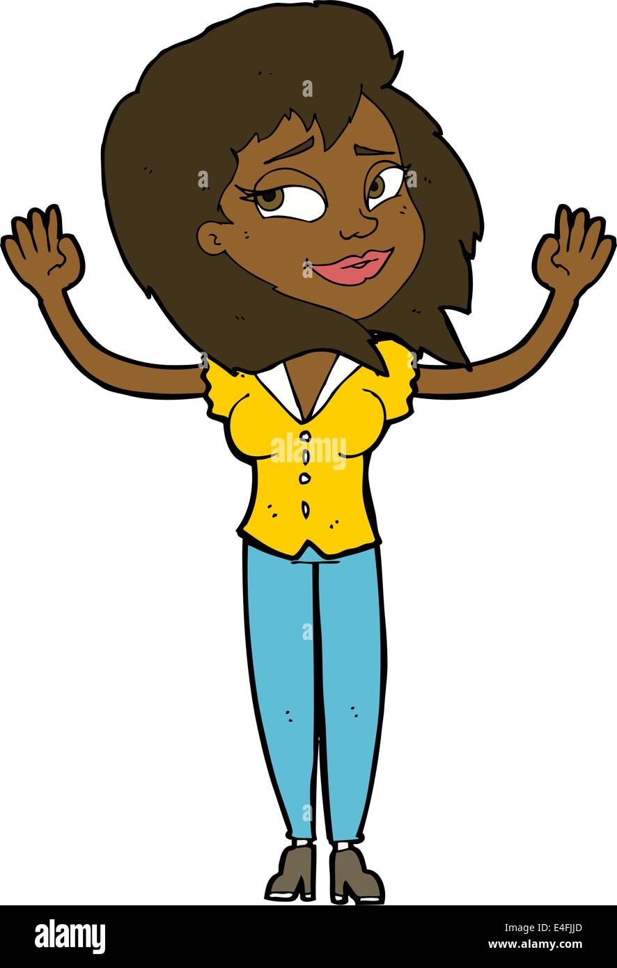 cartoon woman giving up Stock Vector Image & Art - Alamy