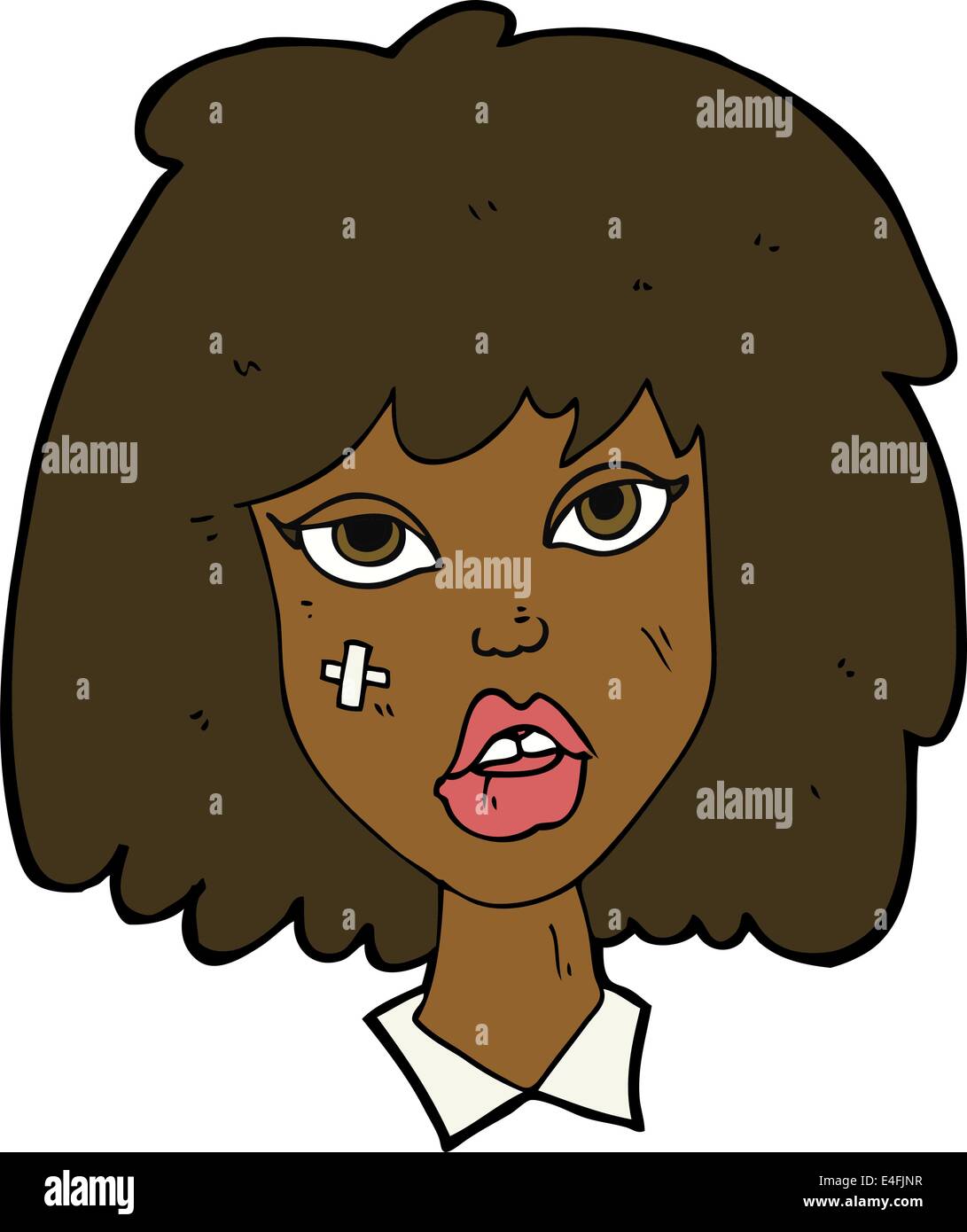 cartoon woman with bruised face Stock Vector Image & Art - Alamy