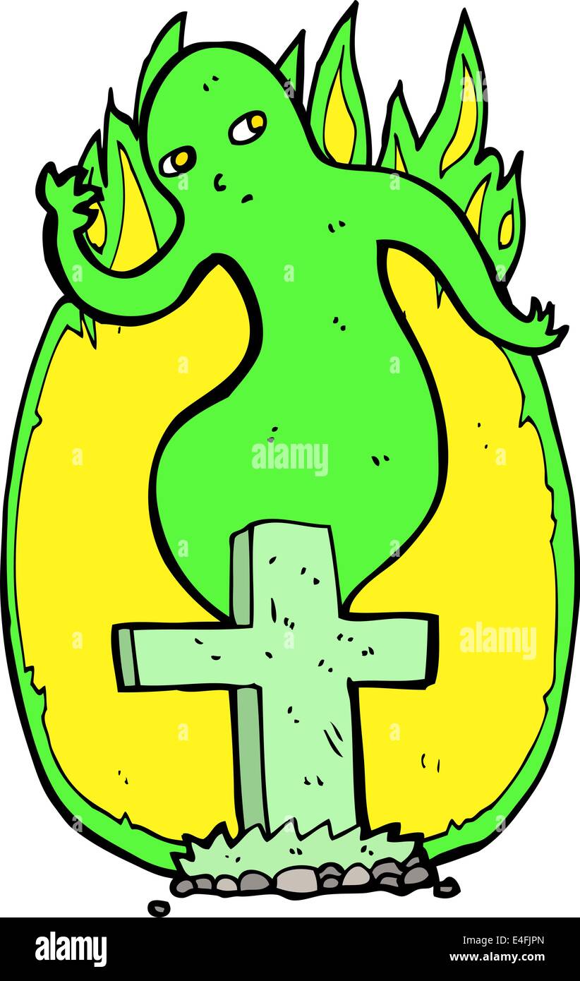 cartoon ghost rising from grave Stock Vector Image & Art - Alamy