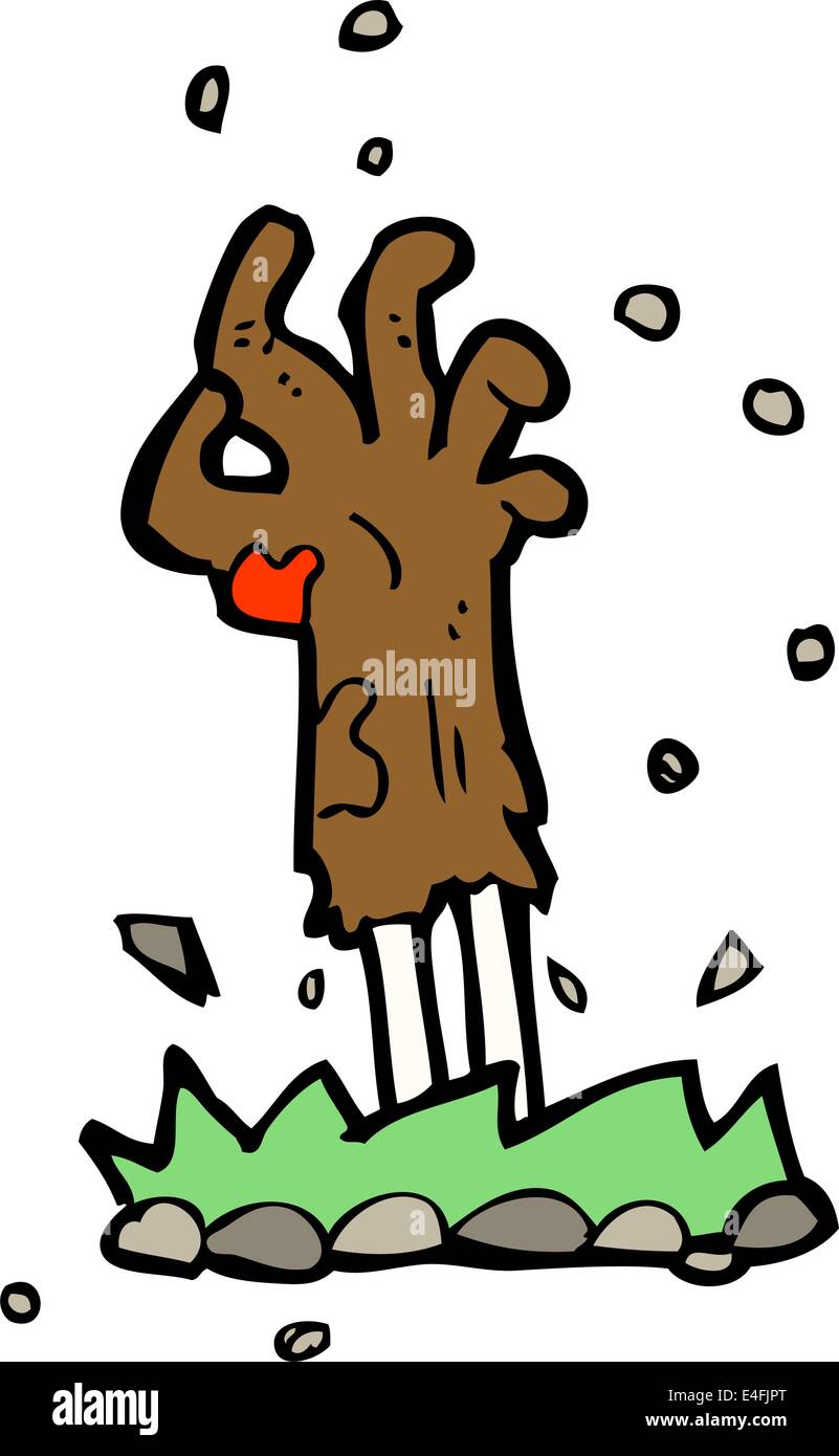 cartoon zombie hand rising from ground Stock Vector Image & Art - Alamy
