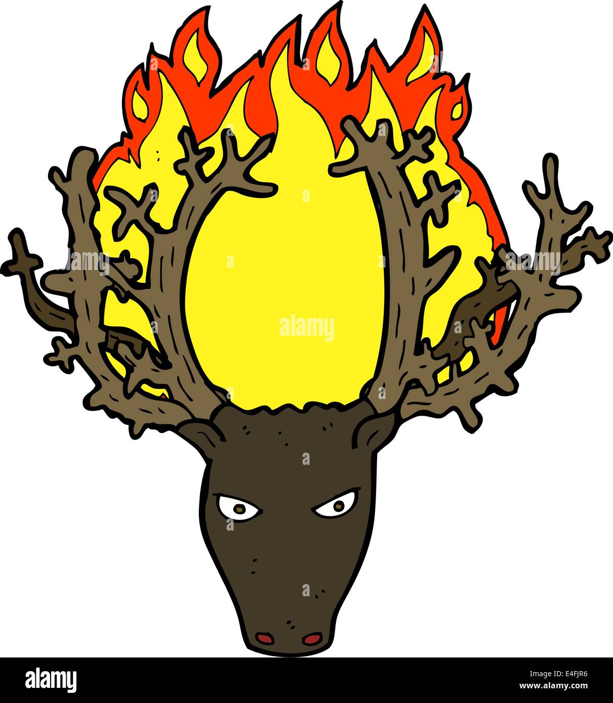 cartoon stag head fire symbol Stock Vector Image & Art - Alamy