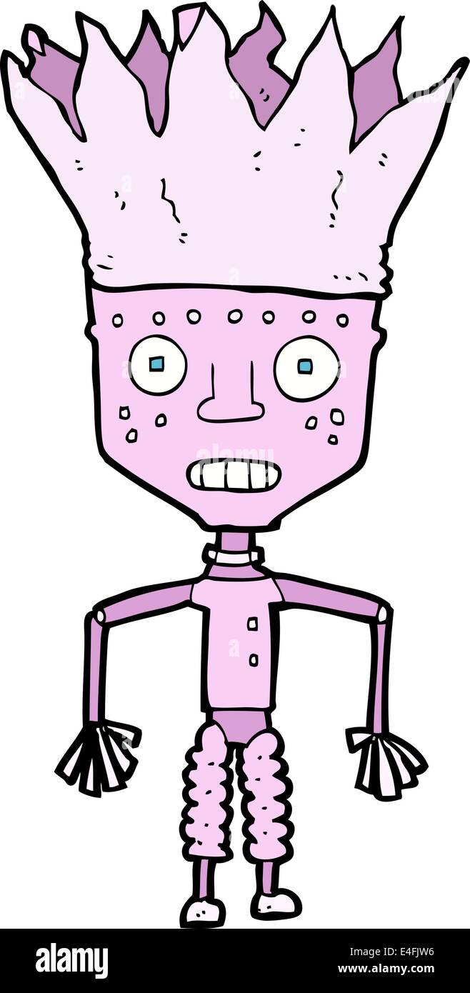 funny cartoon robot wearing crown Stock Vector Image & Art - Alamy