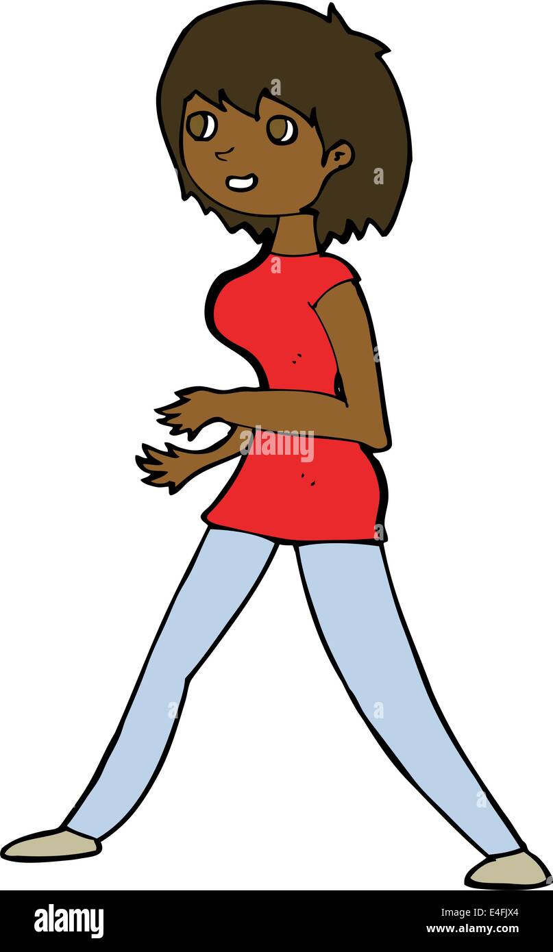 cartoon woman walking Stock Vector Image & Art - Alamy