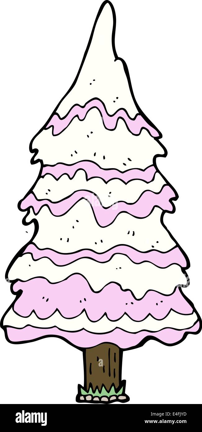 cartoon pink snowy tree Stock Vector Image & Art - Alamy
