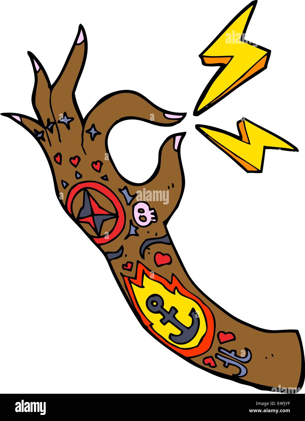 cartoon tattoo arm symbol Stock Vector Image & Art - Alamy