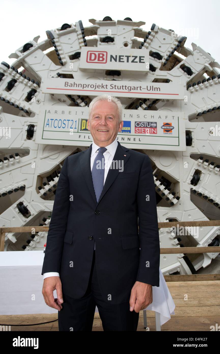 Stuttgart, Germany. 10th July, 2014. CEO of Deutsche Bahn Ruediger ...