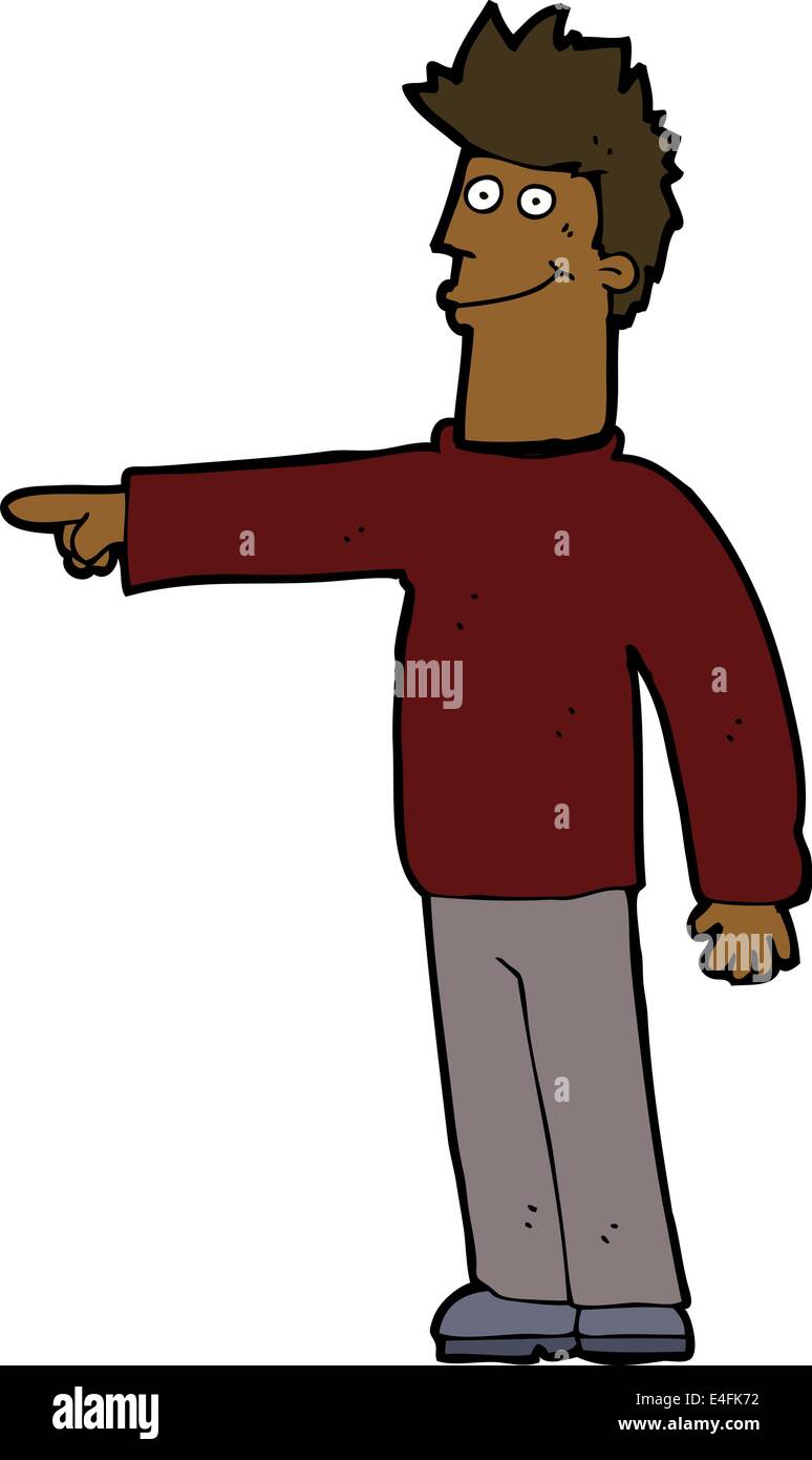 cartoon happy pointing man Stock Vector Image & Art - Alamy