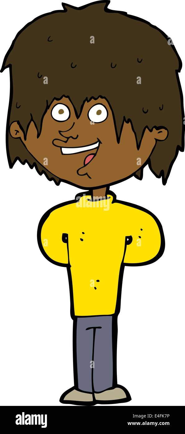 cartoon happy scruffy boy Stock Vector Image & Art - Alamy