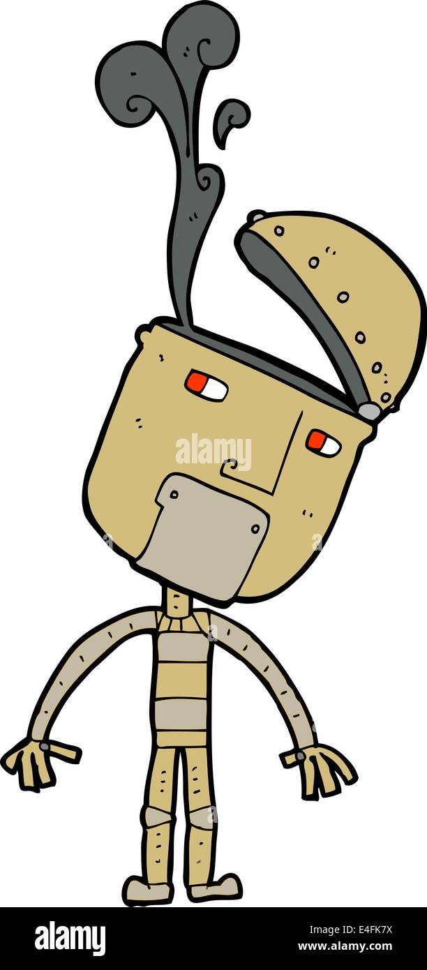 cartoon robot with open head Stock Vector Image & Art - Alamy
