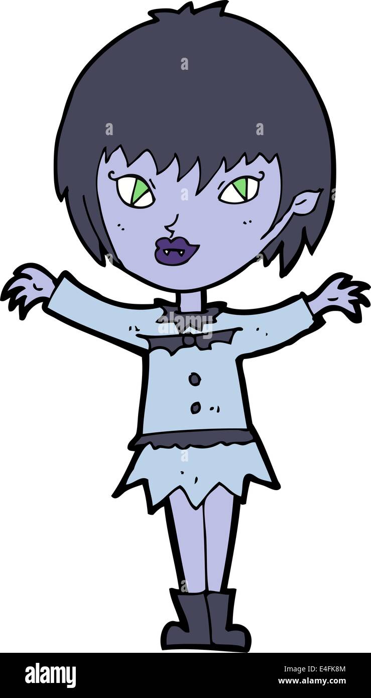 Cartoon waving vampire girl Stock Vector Images - Alamy
