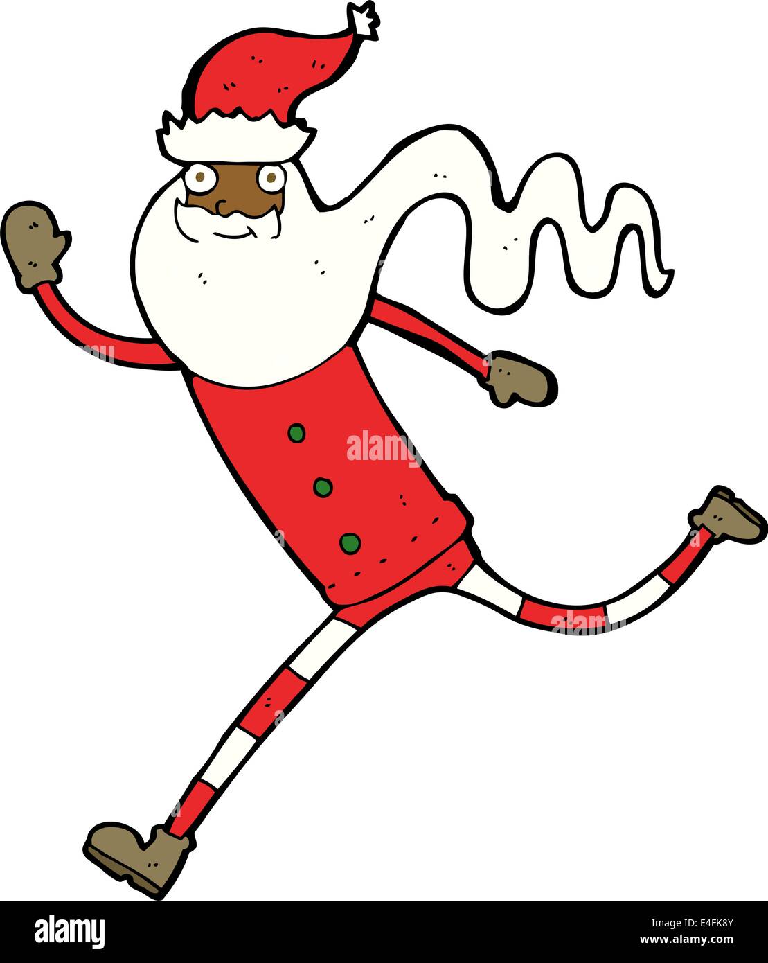 cartoon running santa Stock Vector Image & Art - Alamy