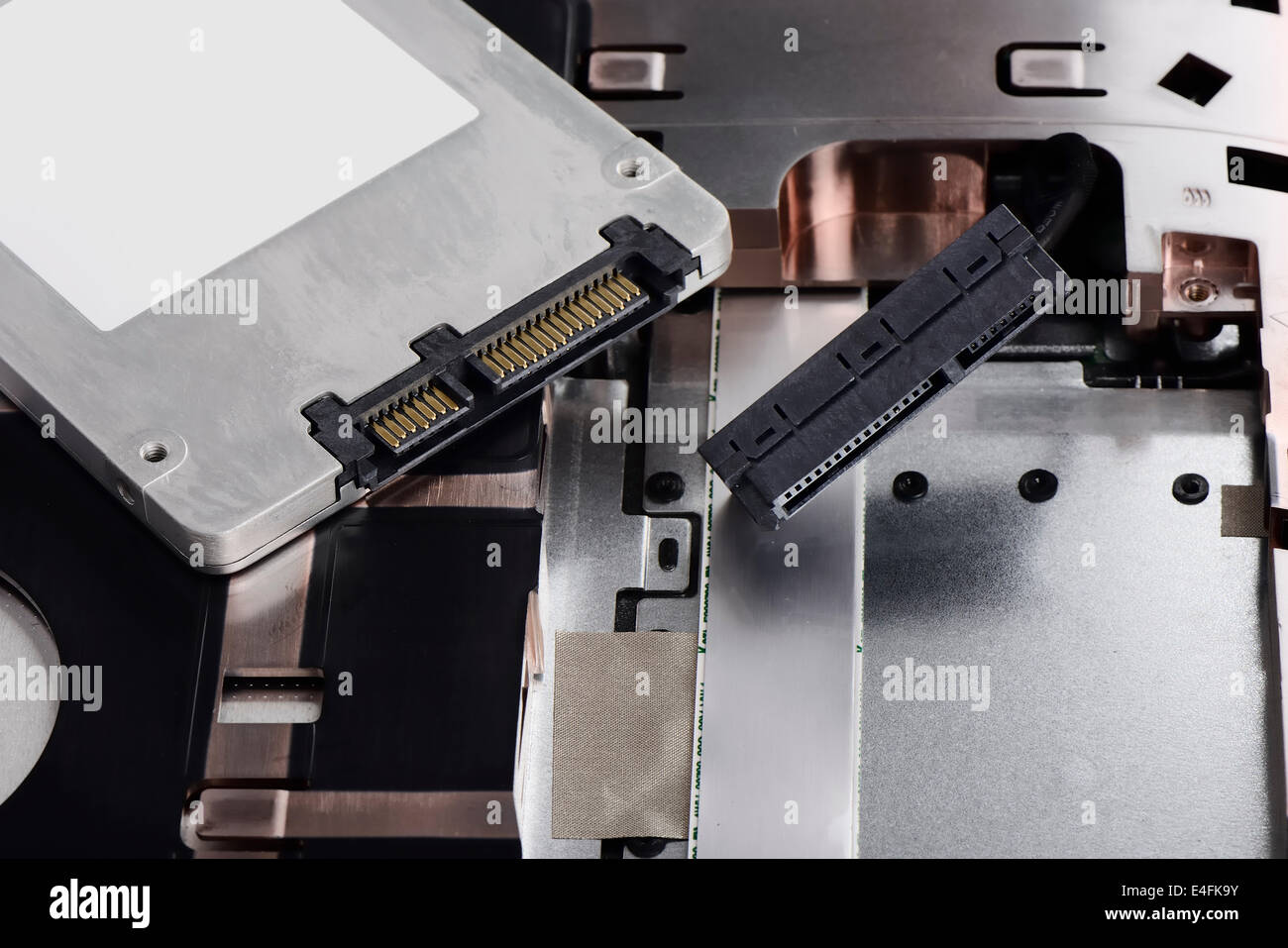 replacing a HDD with a Solid State Drive on Laptop computer Stock Photo ...