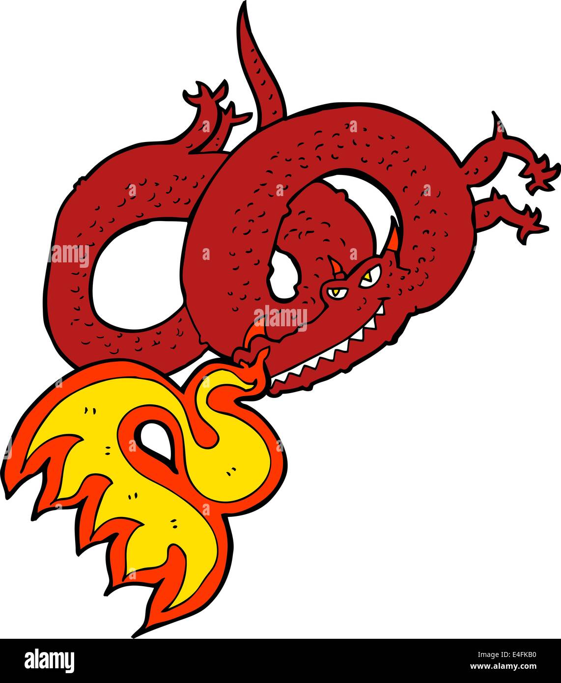 Cartoon dragon breathing fire Stock Vector Images - Alamy