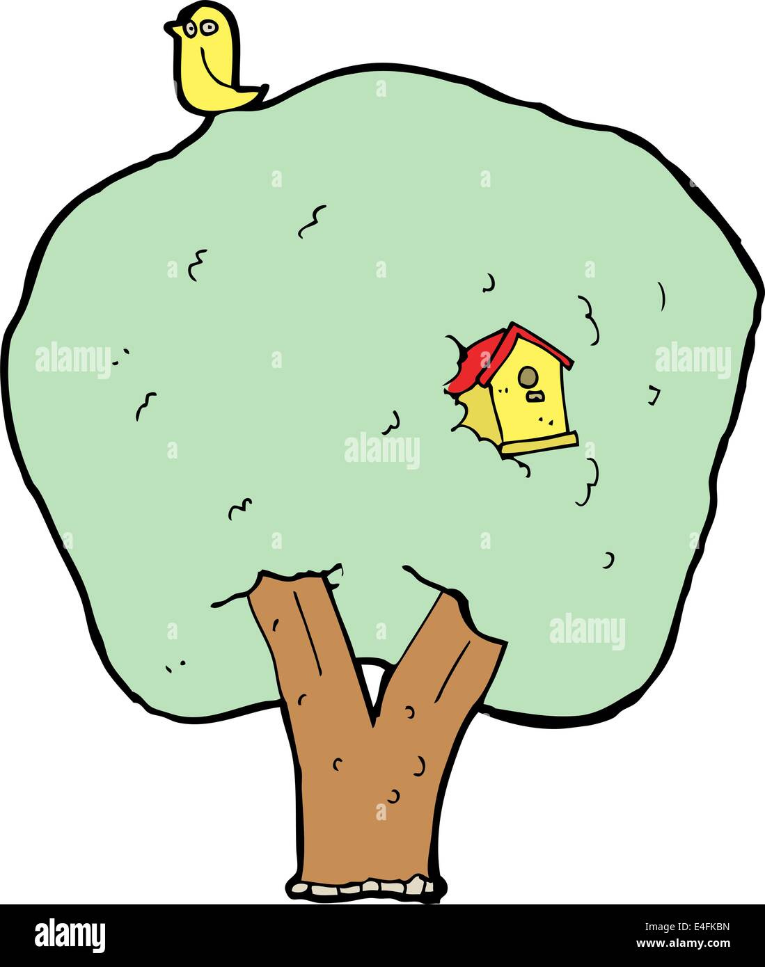 cartoon tree with birdhouse Stock Vector Image & Art - Alamy