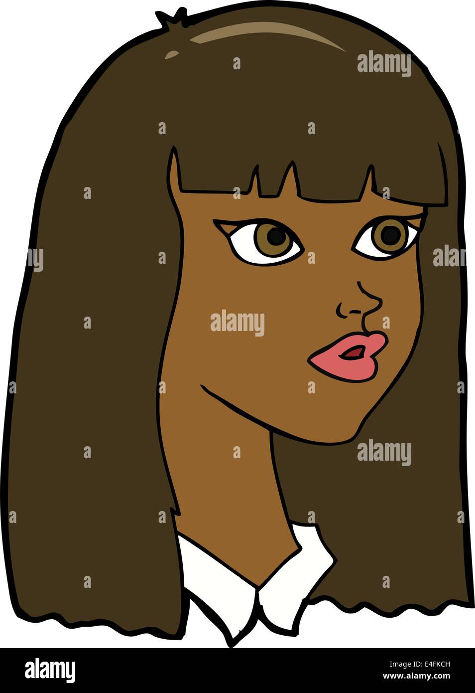 Cartoon pretty girl long hair hi-res stock photography and images - Alamy