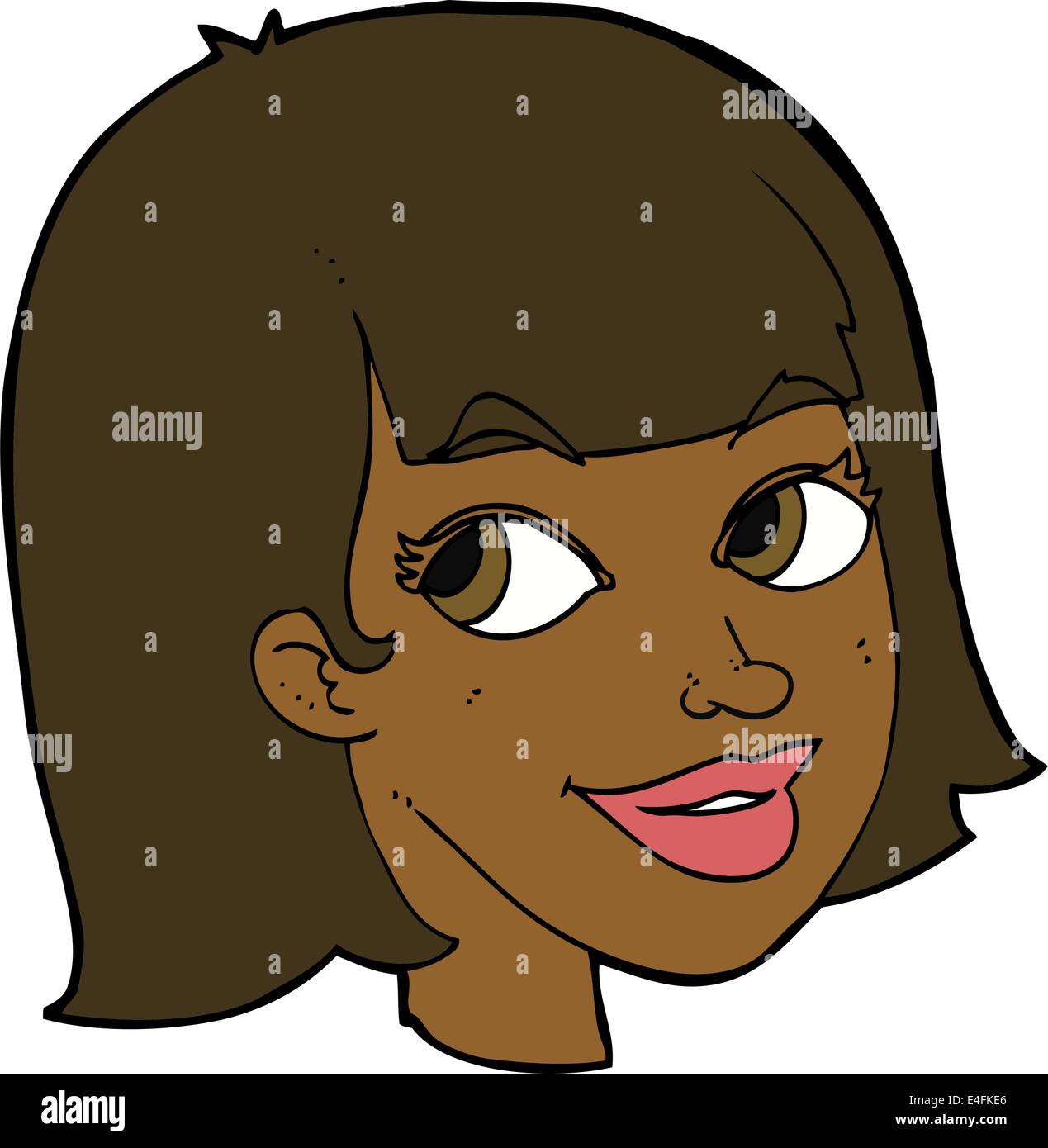 cartoon happy female face Stock Vector Image & Art - Alamy