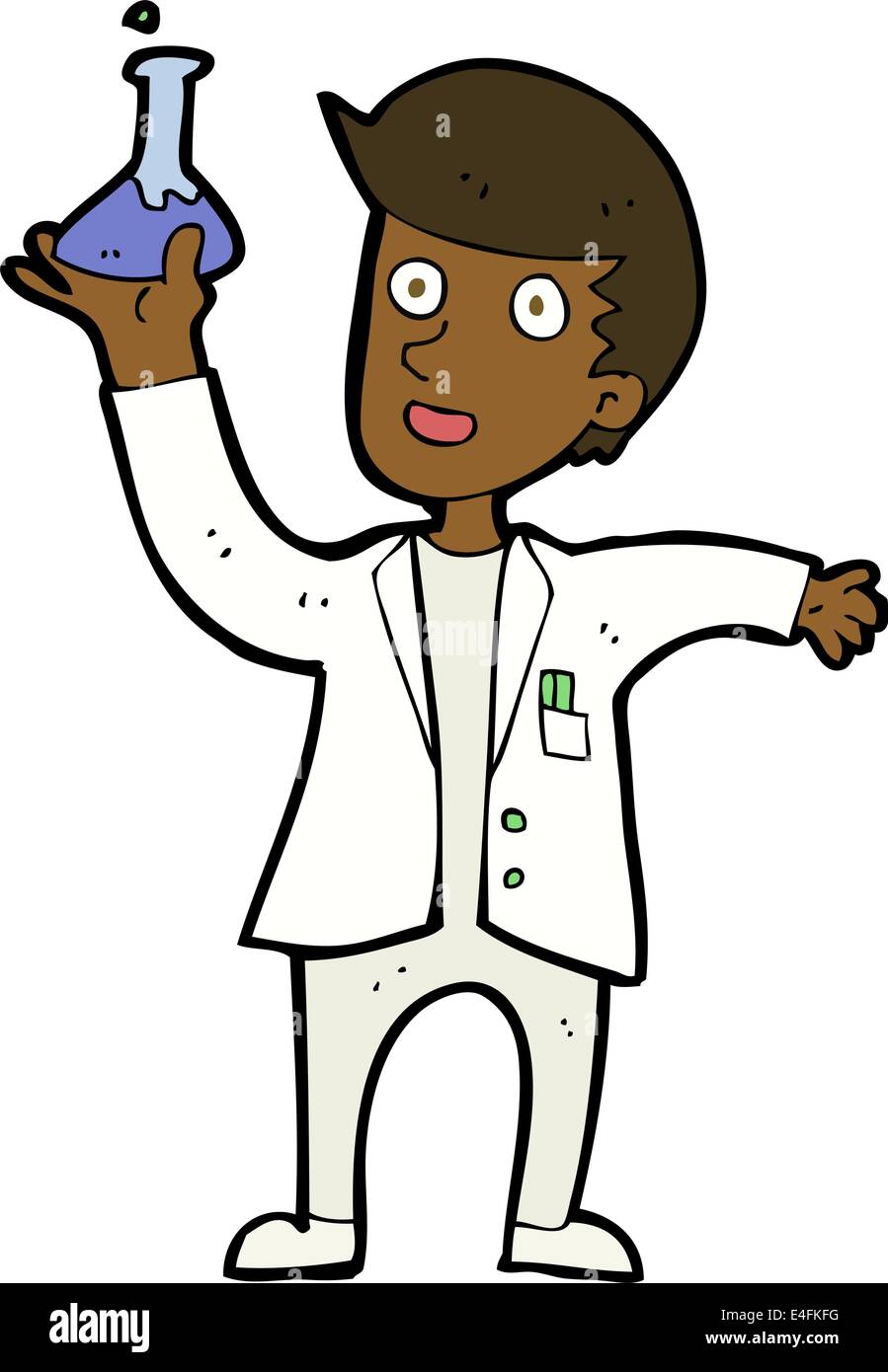 cartoon happy scientist Stock Vector Image & Art - Alamy