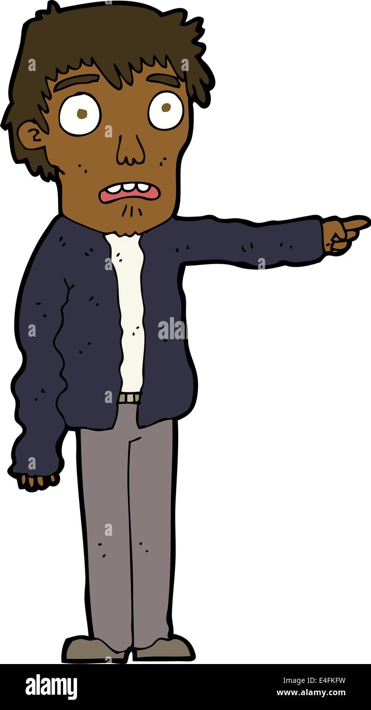 Cartoon terrified man pointing hi-res stock photography and images - Alamy