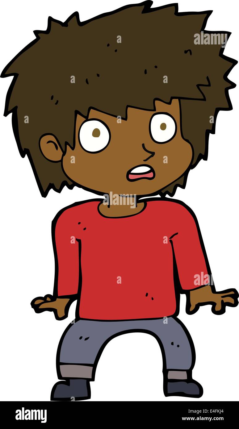 cartoon frightened boy Stock Vector Image & Art - Alamy