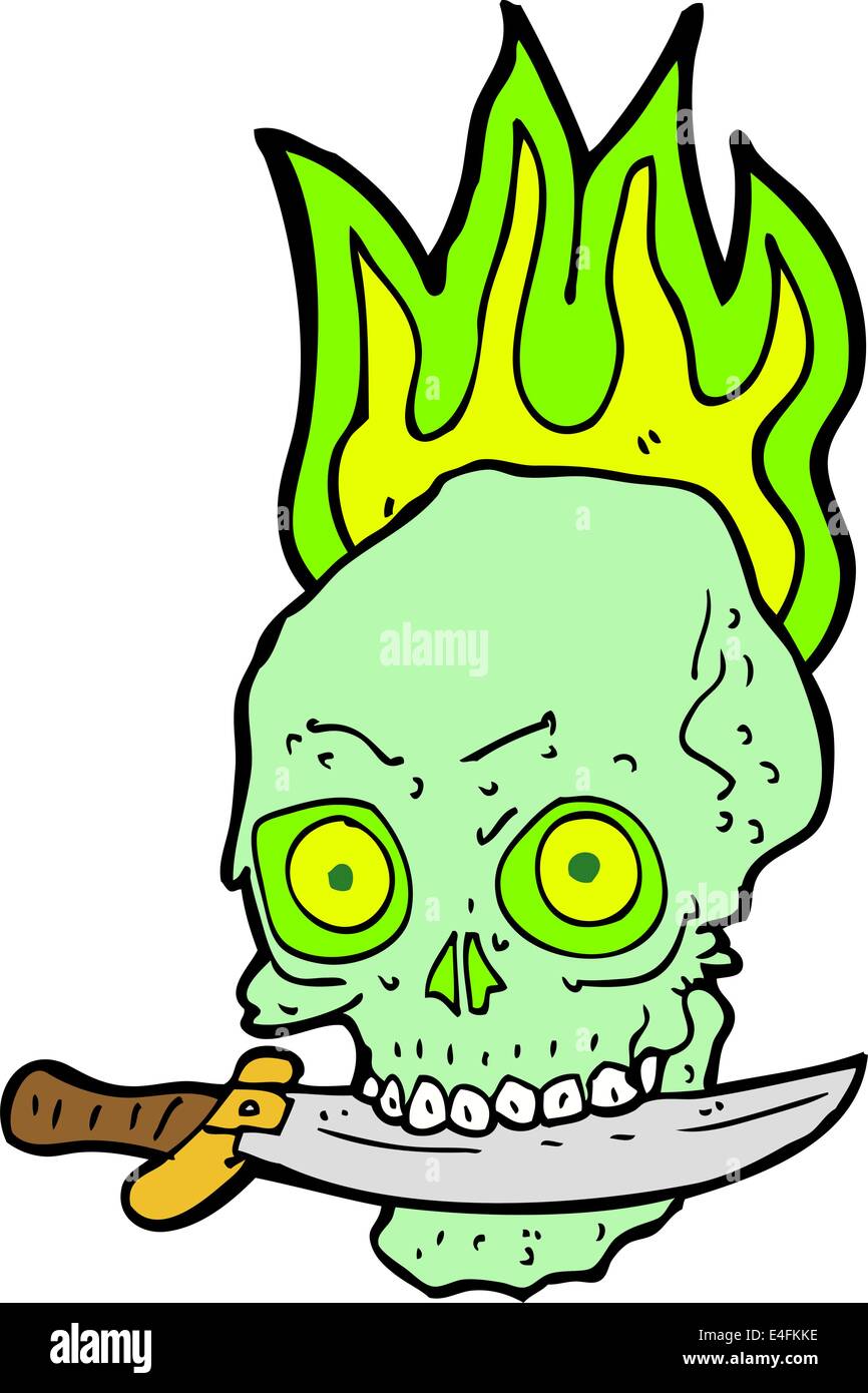 cartoon pirate skull with knife in teeth Stock Vector Image & Art - Alamy
