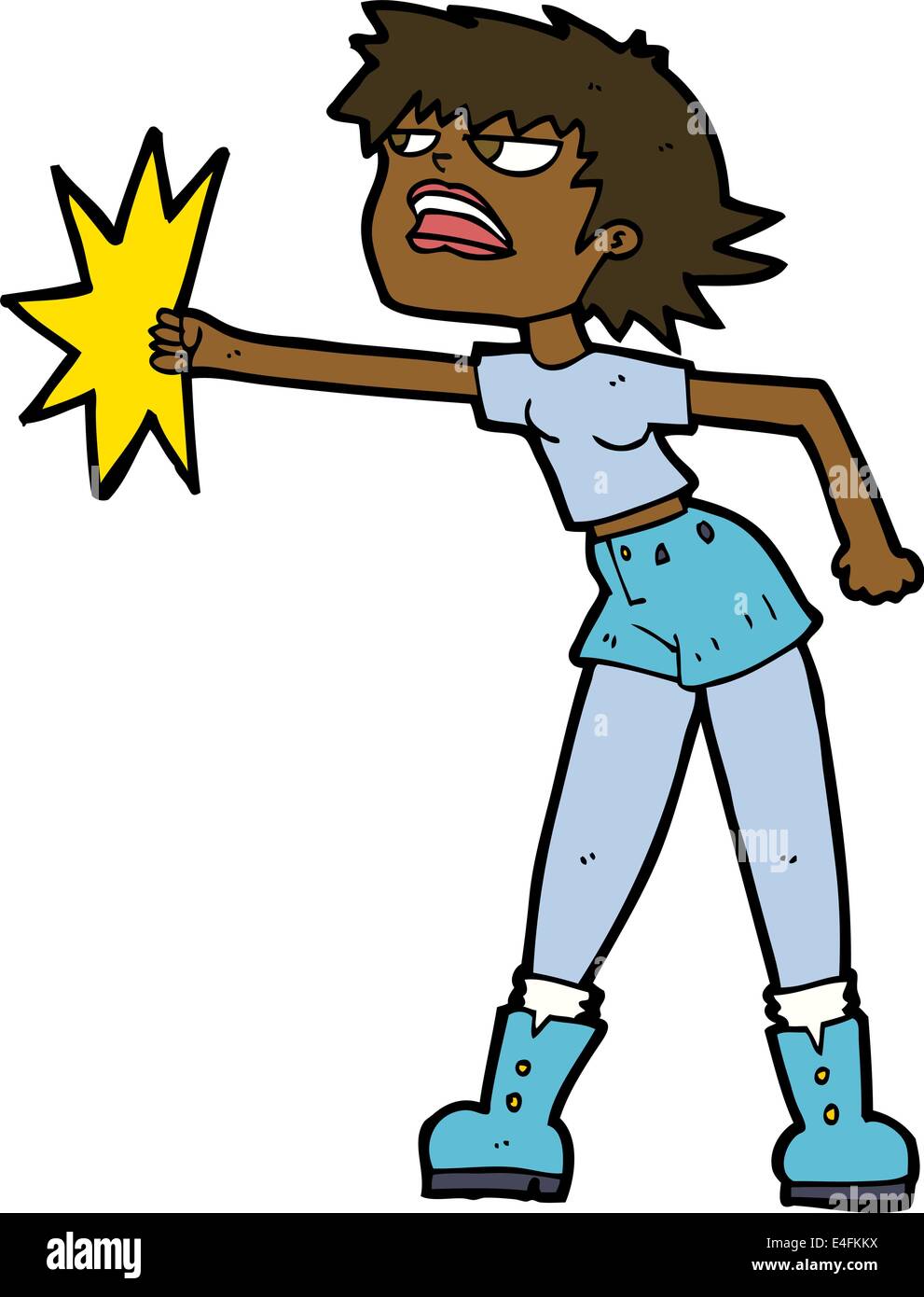 cartoon woman punching Stock Vector Image & Art - Alamy