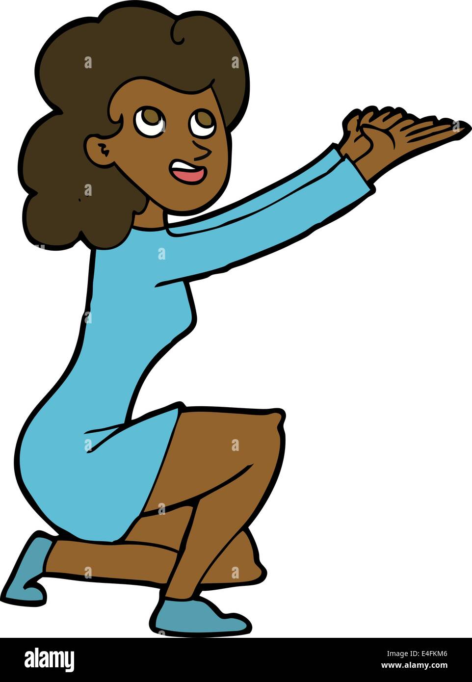 cartoon woman presentation gesture Stock Vector Image & Art - Alamy