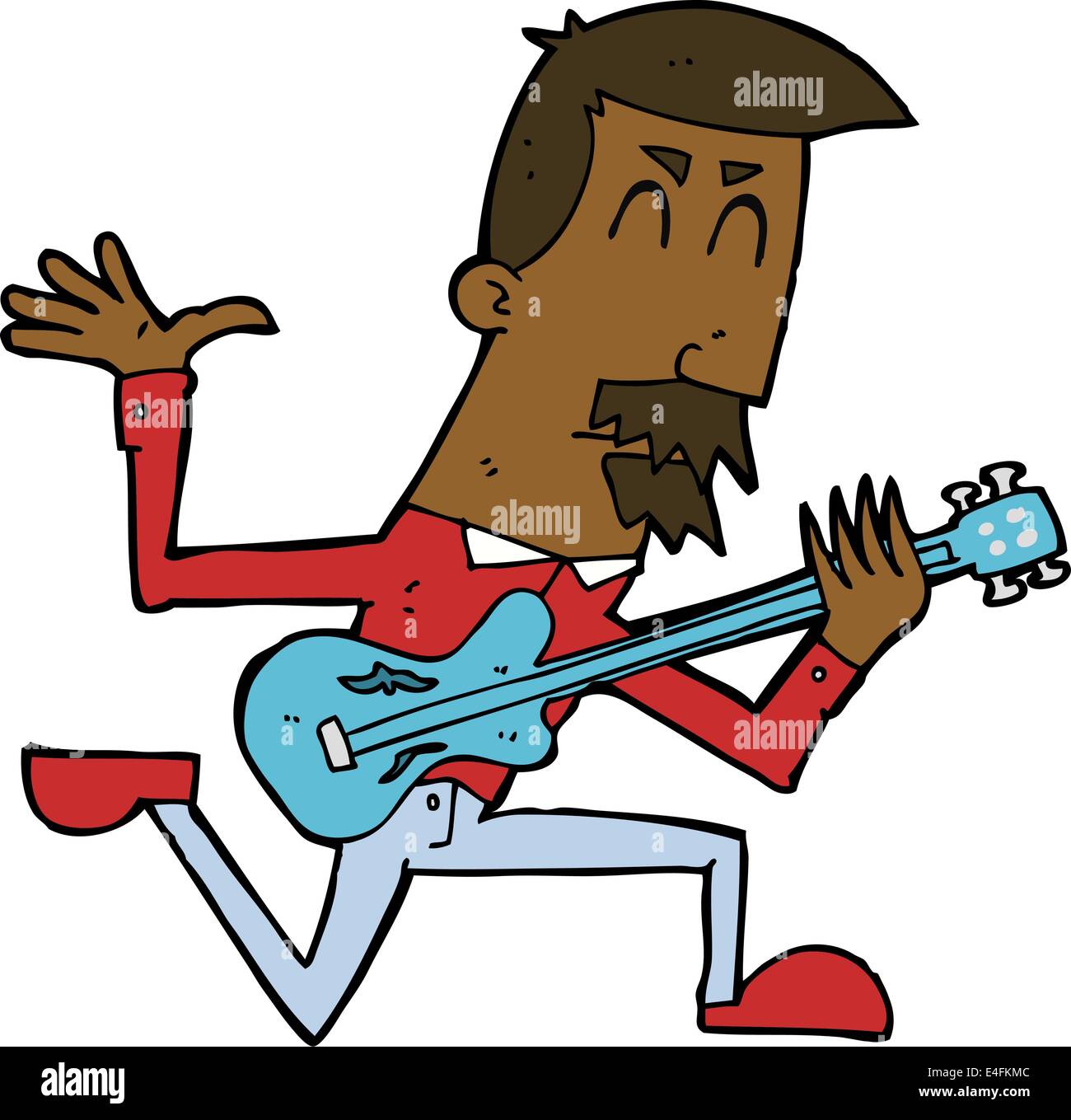 Cartoon man playing electric guitar hi-res stock photography and images ...