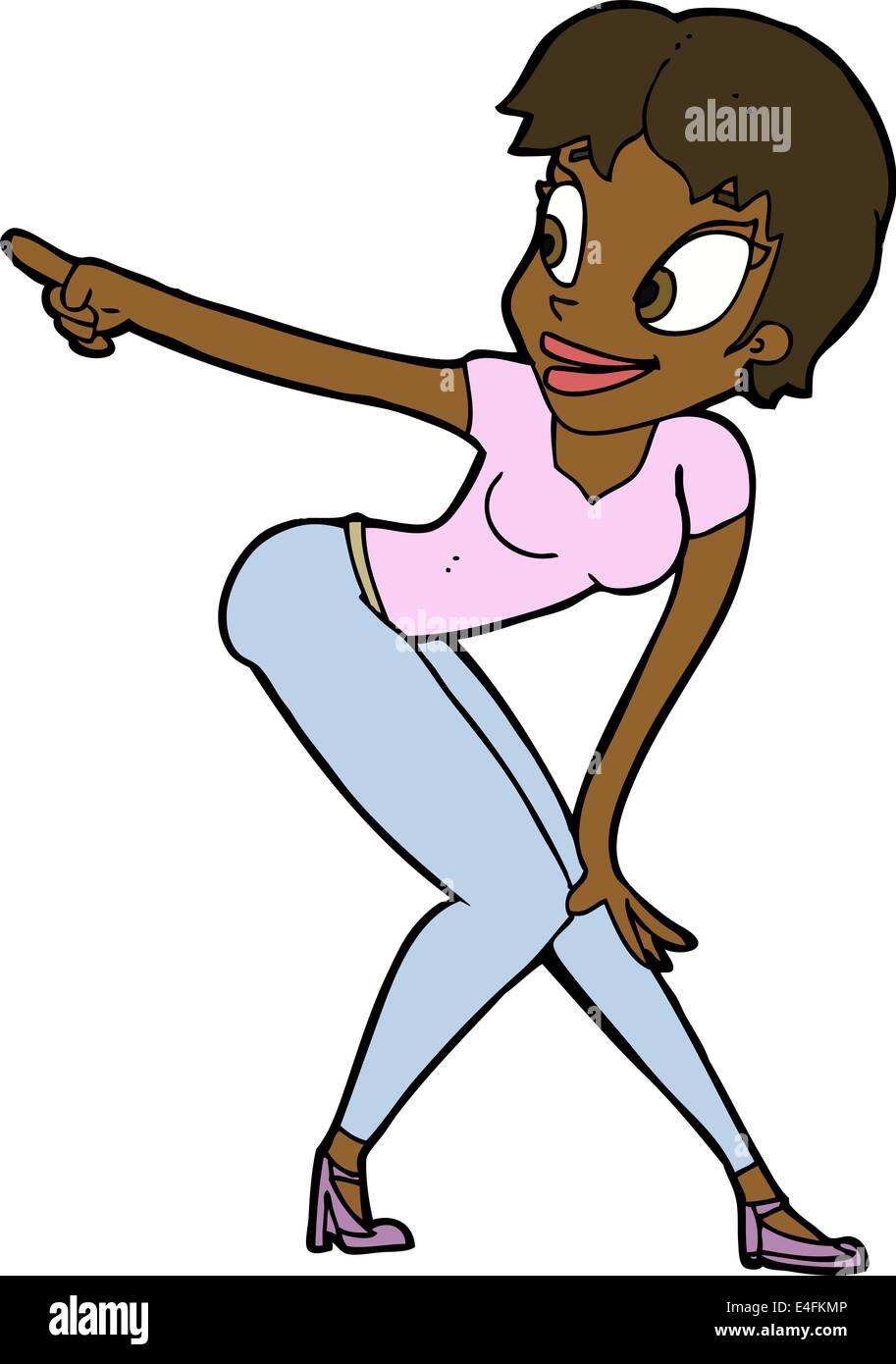 cartoon pretty woman pointing Stock Vector Image & Art - Alamy