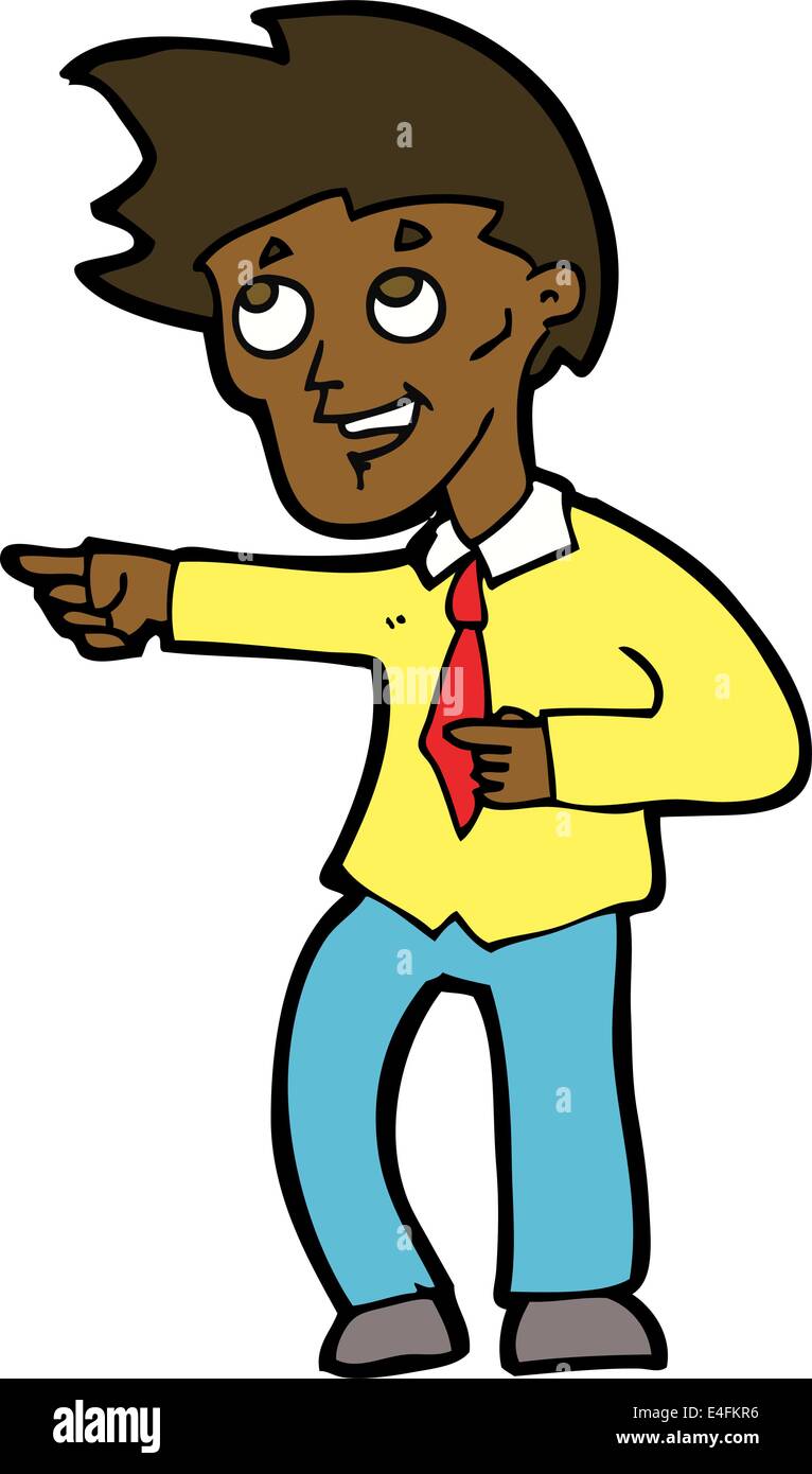 cartoon funny office man pointing Stock Vector Image & Art - Alamy