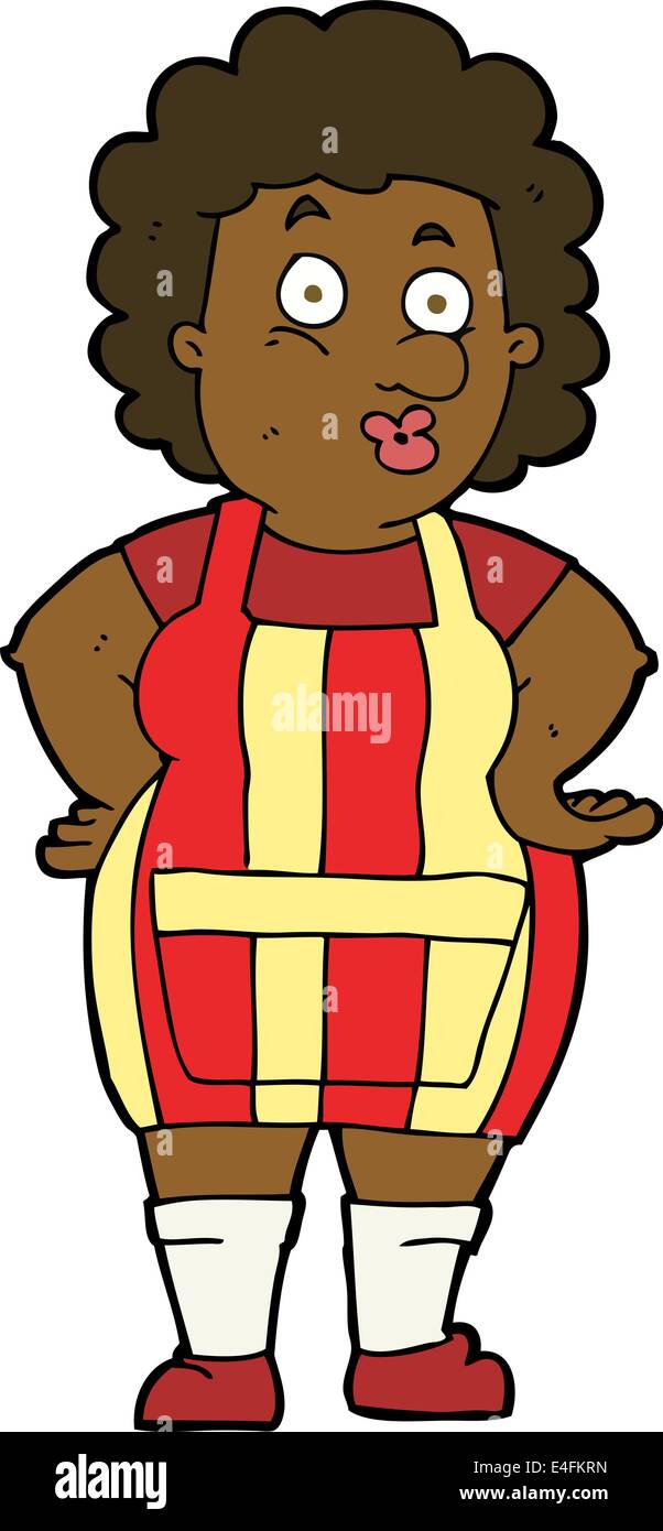 cartoon woman in kitchen apron Stock Vector Image & Art - Alamy
