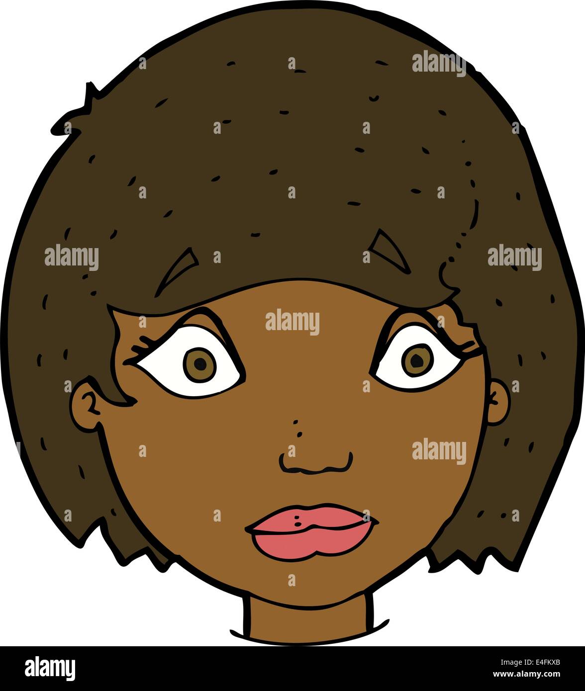 Cartoon worried female face hi-res stock photography and images - Alamy