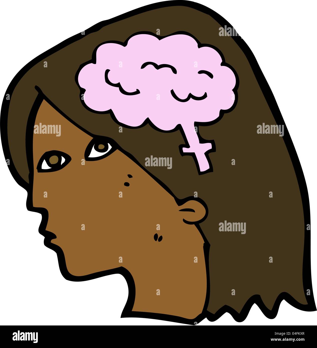 Happy female brain Stock Vector Images - Alamy