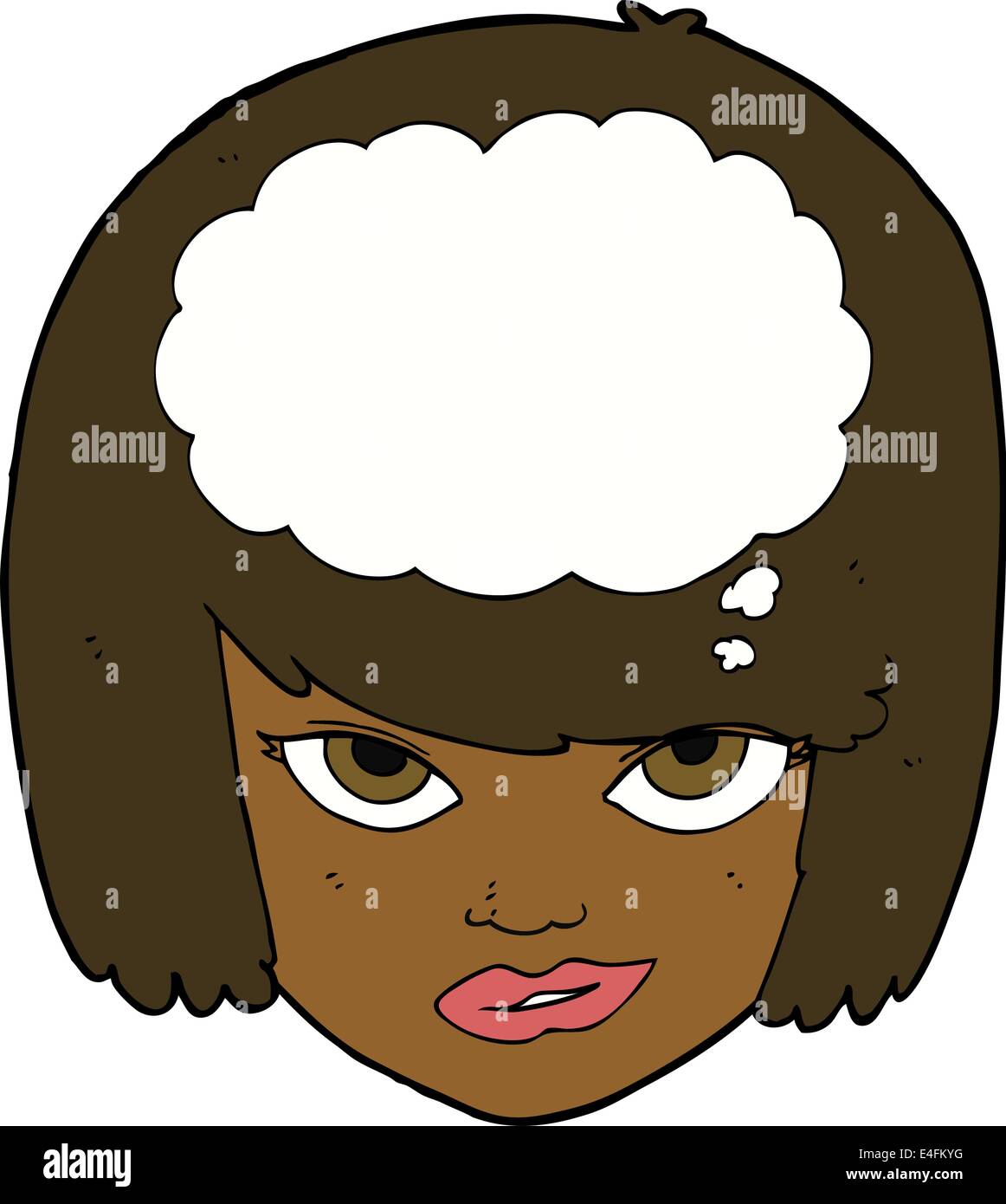 Cartoon happy woman thought Stock Vector Images - Alamy