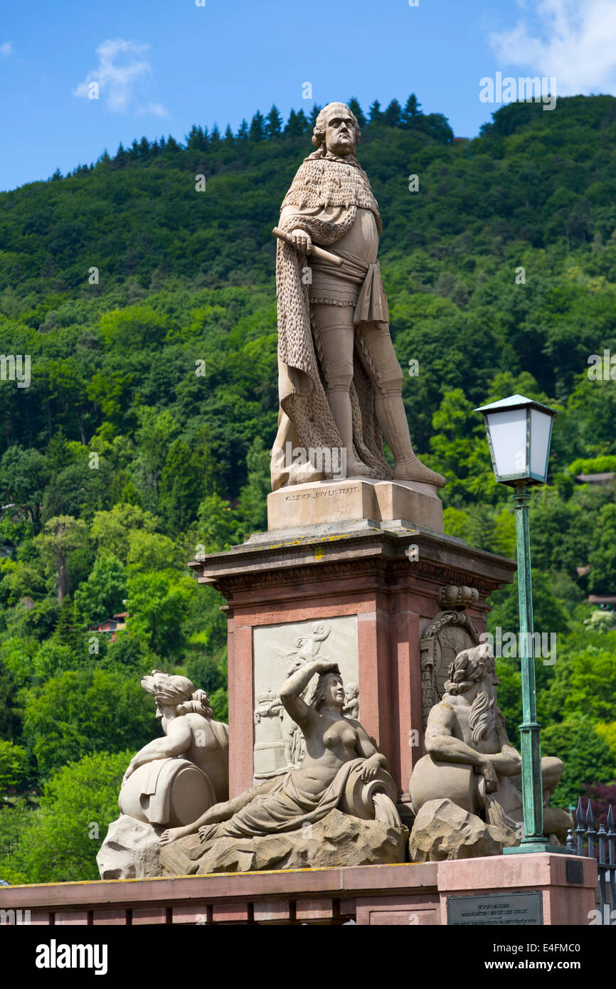Statue on the Old Bridge in Heidelberg, Germany Stock Photo - Alamy