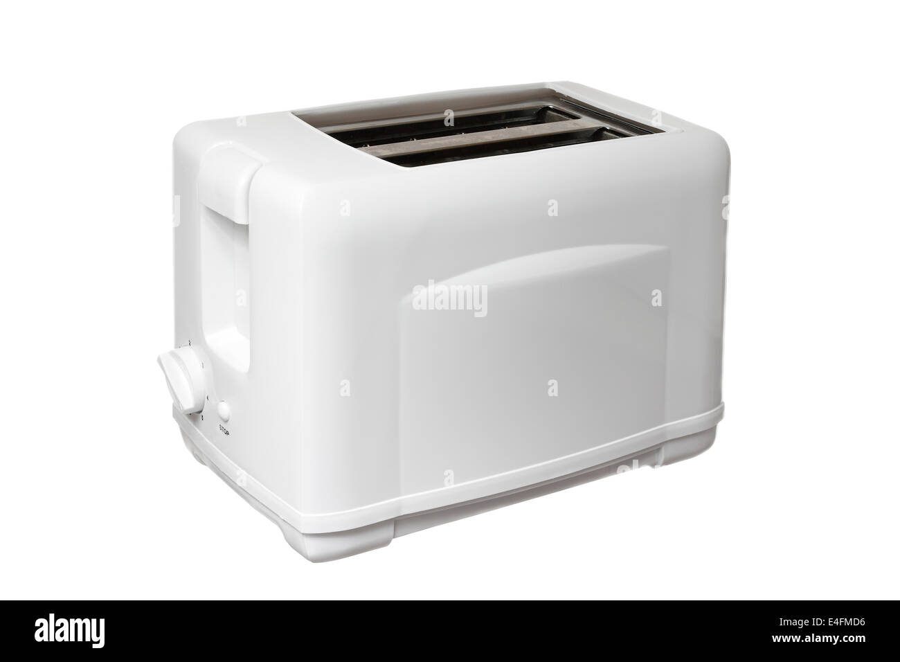 Close-up of white toaster isolated on white background Stock Photo - Alamy