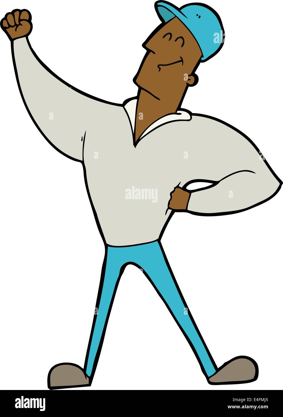 cartoon man striking heroic pose Stock Vector Image & Art - Alamy