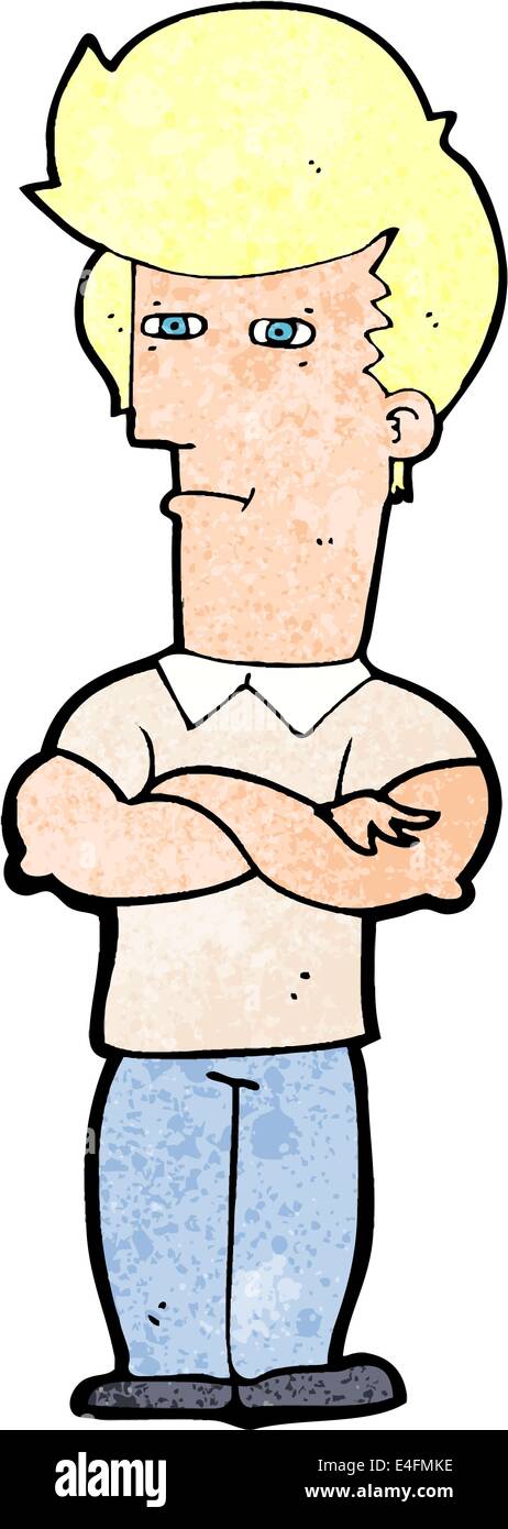 cartoon man with folded arms Stock Vector Image & Art - Alamy