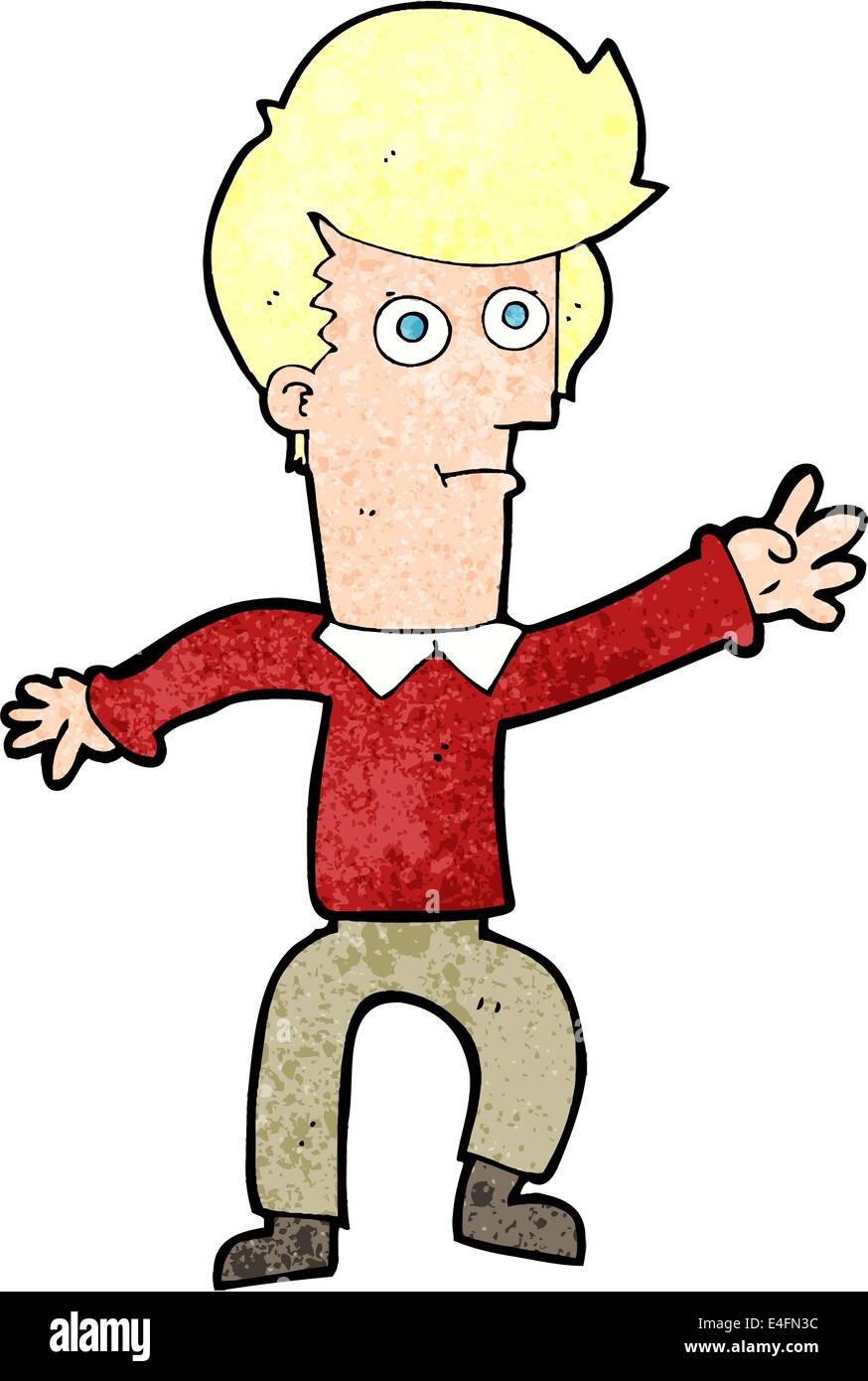 cartoon man waving Stock Vector Image & Art - Alamy